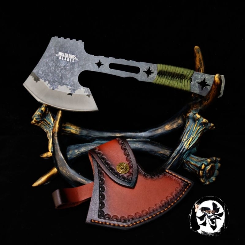 มีดเดินป่า ขวานเทพธอร์ วัสดุใบมีด เหล็ก DC53 สัน หนา 10 มม. ความแข็ง 60+-2 HRC ด้ามจับ พัน เชือก ...