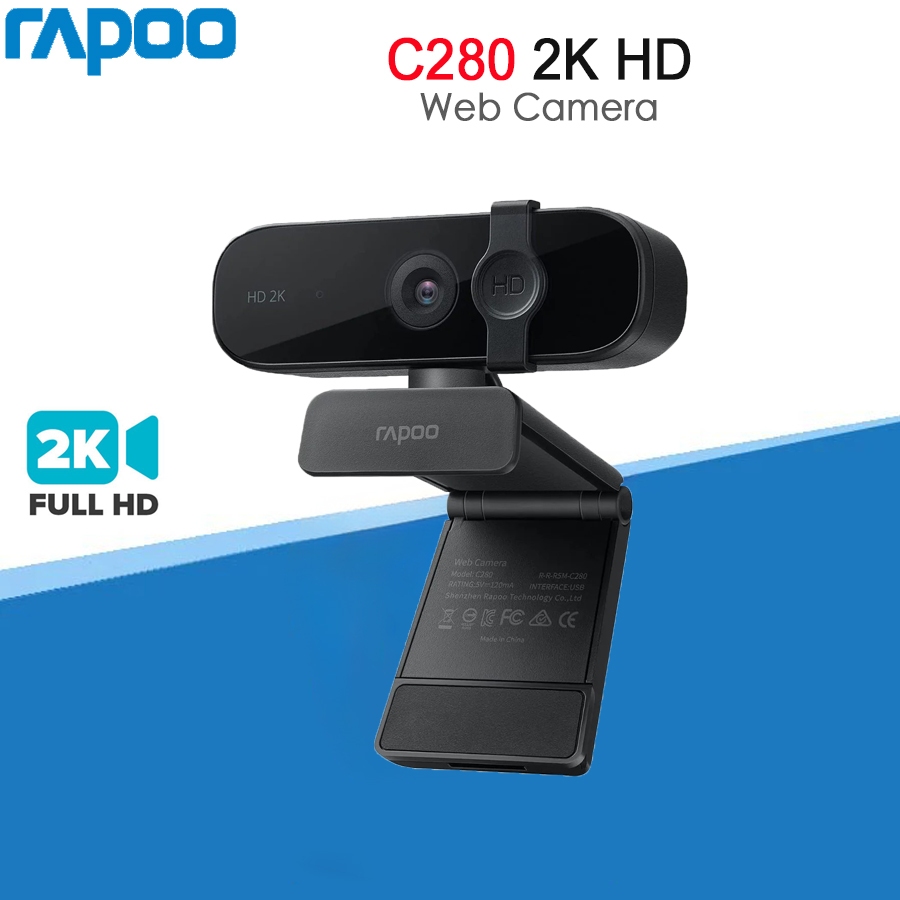 RAPOO C280 2K HD (2560 X 1440P) Web Camera รับประกัน 1ปี | Shopee Thailand