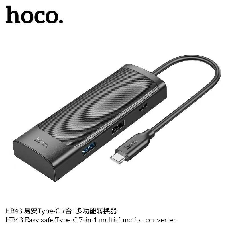 Hoco HB43 ตัวแปลง 7 in 1 Type-C กับ HDTV+ USB3.0 + USB2.0 + SD + TF ...