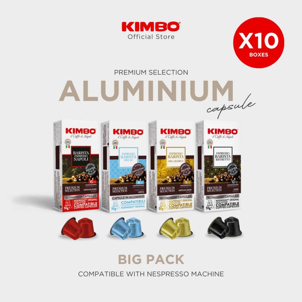 [10 Boxes] KIMBO Nespresso Aluminium Capsule BIG PACK กาแฟแคปซูล ...