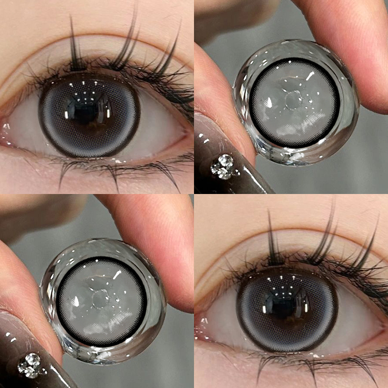 100°-600°】Midroo เลนส์แฟชั่น คอนแทคเลนส์สี Jelwery Grey/ Brown ค่าสายตา ...