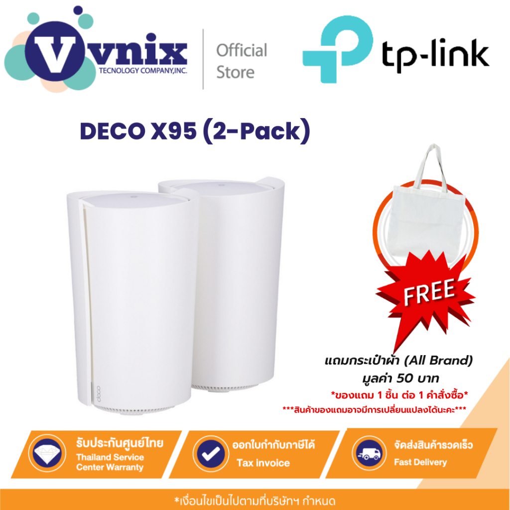 TP-LINK DECO X95 (2-Pack) AX7800 Whole Home Mesh WiFi 6 System By Vnix ...