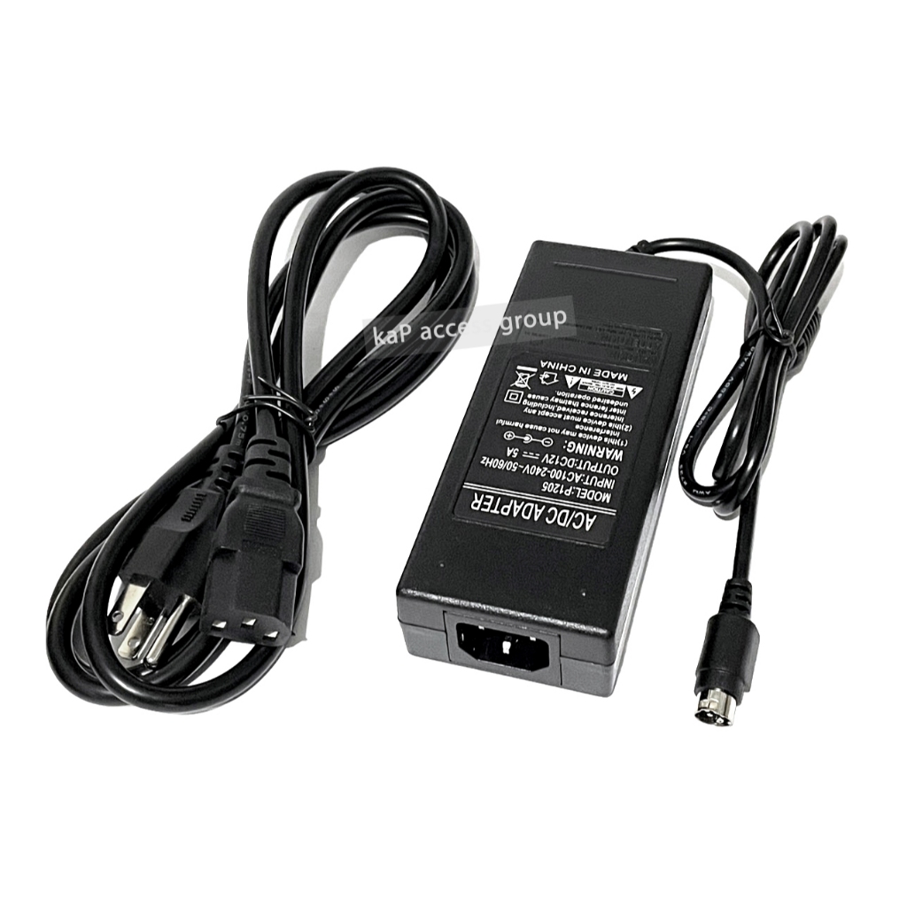 อะแดปเตอร์ ชาร์จ ไฟเครื่อง DVR / NVR สายไฟ Adapter 12V 5A อย่างดี 4 pin ...