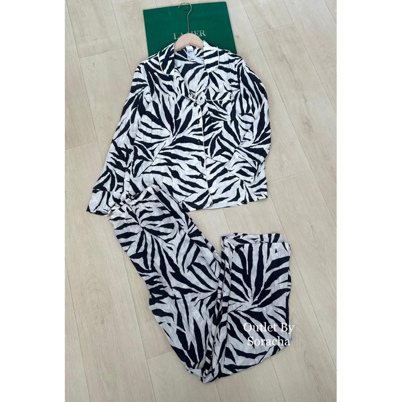 Anko Pajamas ชุดนอนลายสีดำ กางเกงเอวยืด ผ้าคอตตอน ผ้าใส่สบาย | Shopee ...