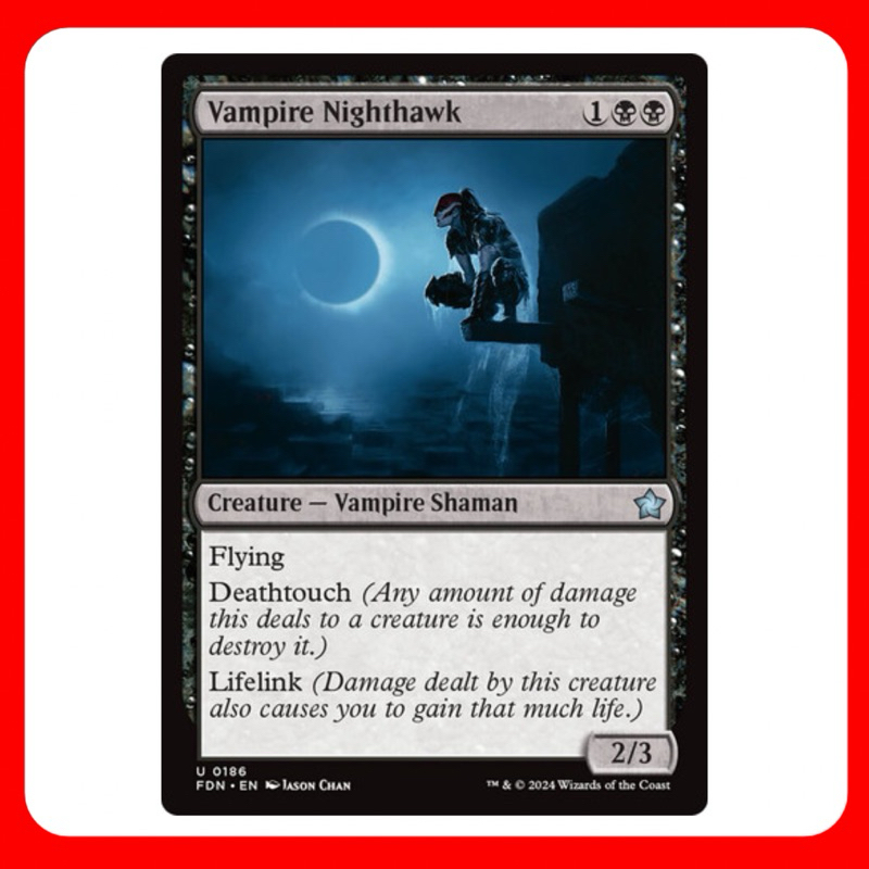 [MTG] Vampire Nighthawk [FDN] [BLACK] [UNCOM] [NORMAL] [ENG] (การ์ดเม ...