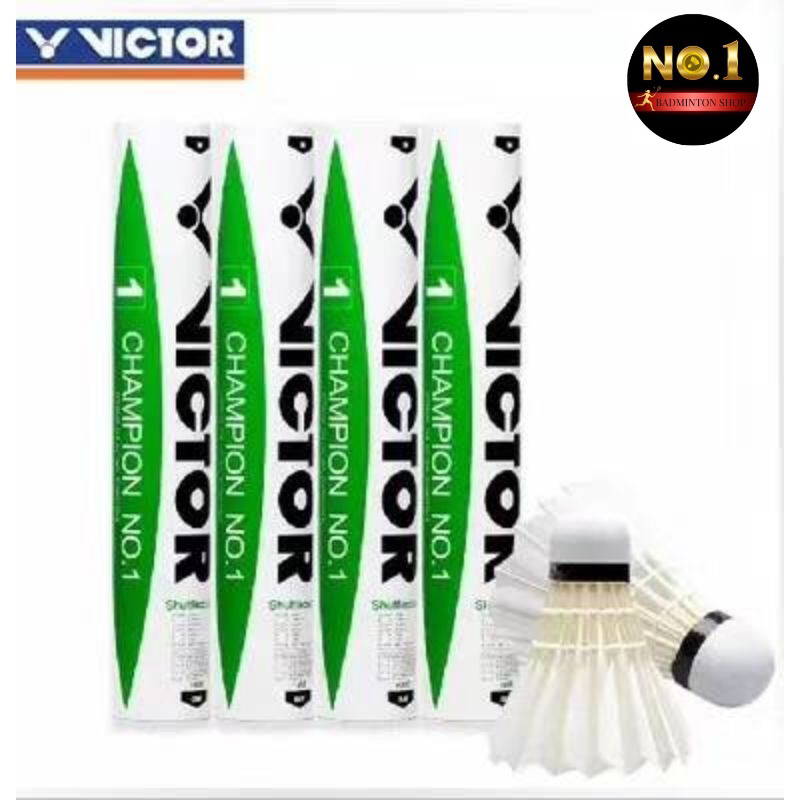 🥇ลูกแบด VICTOR CHAMPION NO.1 (Speed 76) แถบแดง (12 ลูก) ผลิตจากขนเป็ดพร ...