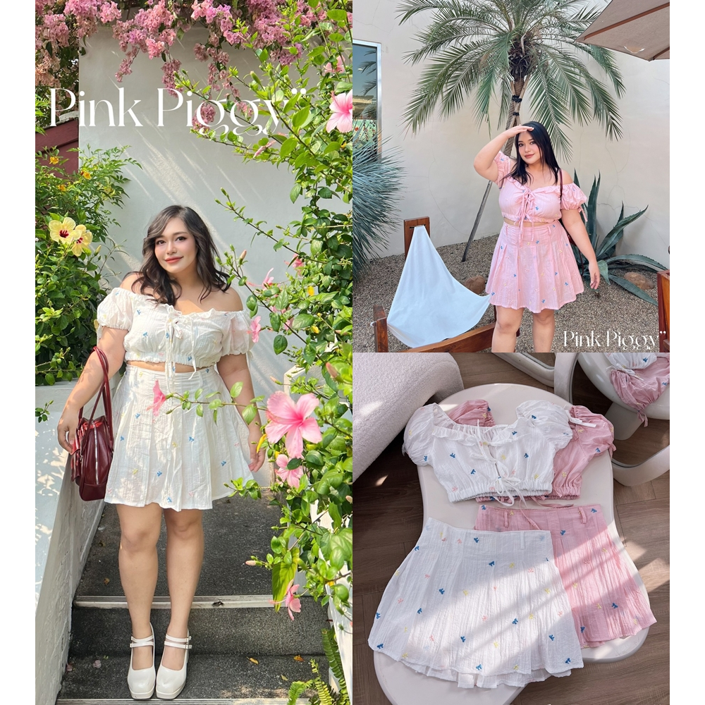 Set2ชิ้น เสื้อดีเทลลูกคุณหนู+กระโปรงจีบใหญ่ น่ารักสุดๆ เหมาะกับ “Valentine's Day“ ใส่เที่ยว ถ่าย ...