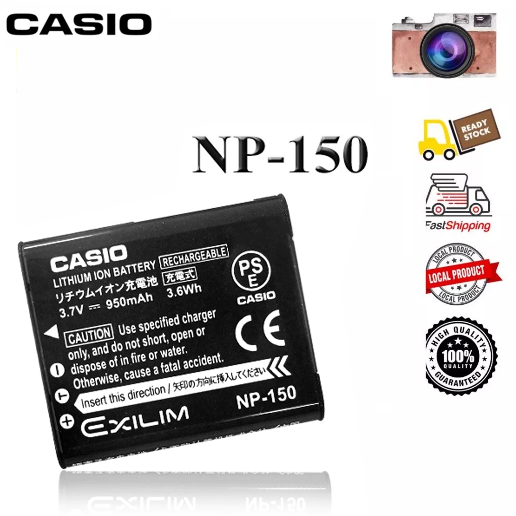 แบตกล้อง Casio รุ่น NP-150 สินค้าของแท้ For TR100 TRYX TR150 TR200 TR300 TR10 TR350 TR15 TR350S ...
