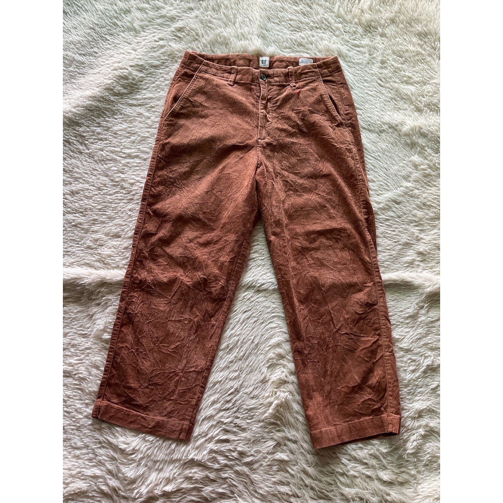 กางเกงลูกฟูกทรงสแลค GAP 32 | Shopee Thailand