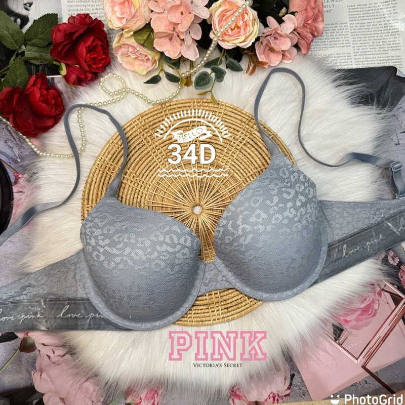 PINK Victoria’s Secret 34D ใหม่มาก ฟองบาง ขอบกำมะหยี่ | Shopee Thailand