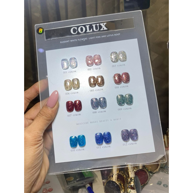 Colux(SUMMER GIRL ) สีเจลกากเพชรโอปอล พร้อมชาร์จ สีเจลกากเพชออโรร่า ชุด ...