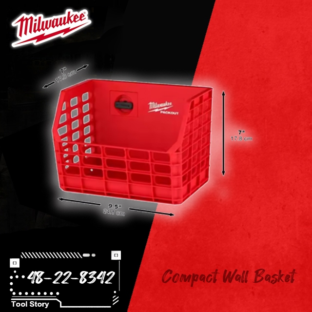 Milwaukee PACKOUT™ 48-22-8342 Compact Wall Basket | Shopee Thailand