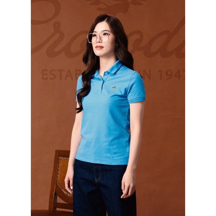CROCODILE AZURE BLUE WOMEN TAPERED FIT POLO เสื้อโปโลสีฟ้าเอเซอร์ทรง ...