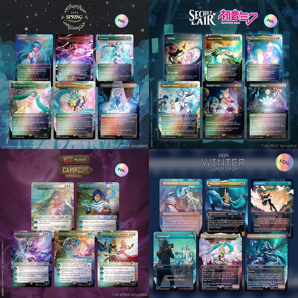 [MTG] Secret Lair X Hatsune Miku Winter Diva EN Foil Complete | Shopee ...