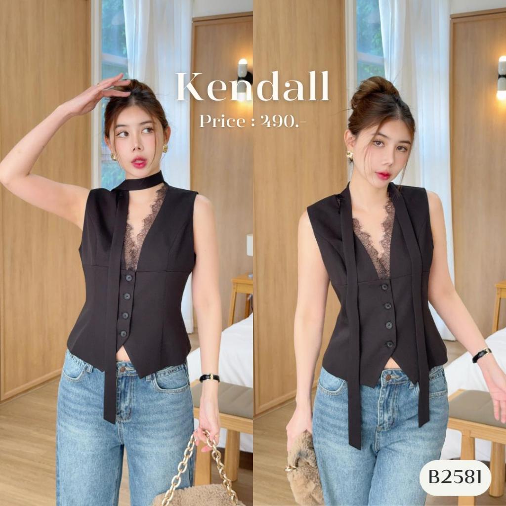 เสื้อกั๊ก เนื้อผ้าสูท ดีเทลแต่งลูกไม้ Clothing ผู้หญิง B2581 l KENDALL | Shopee Thailand