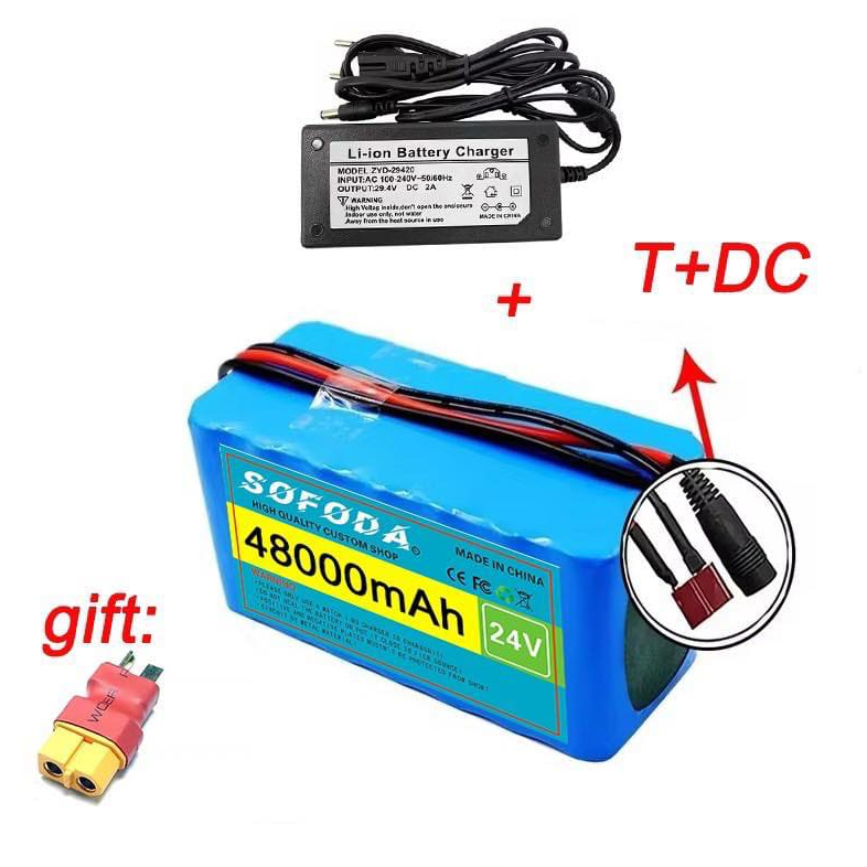 แบตเตอรี่ลิเธียม 24V 30AH/48AH/100AH แบต 1000W E-bike 29.4V BMS ...