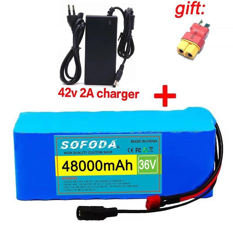 แบตเตอรี่ลิเธียม 36V 30AH/48AH/100AH แบตเตอรี่ 1000W E-bike 42V2A BMS ...