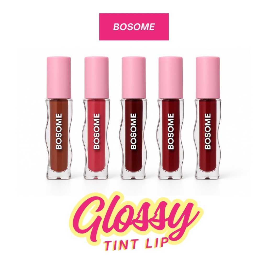 Bosome Glossy Tint Lip [ โบโซเม่ กลอสซี่ ทินท์ ลิป ] สีสวย ติดทนยาวนาน ...