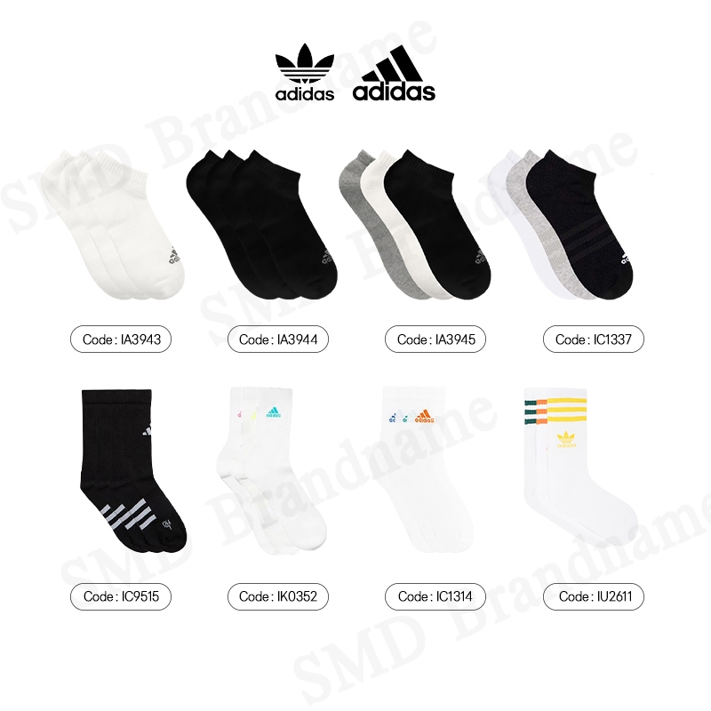 Adidas ถุงเท้า สำหรับชาย/หญิง ถุงเท้าข้อสั้น ข้อยาว สินค้าแท้ 100% จากช ...