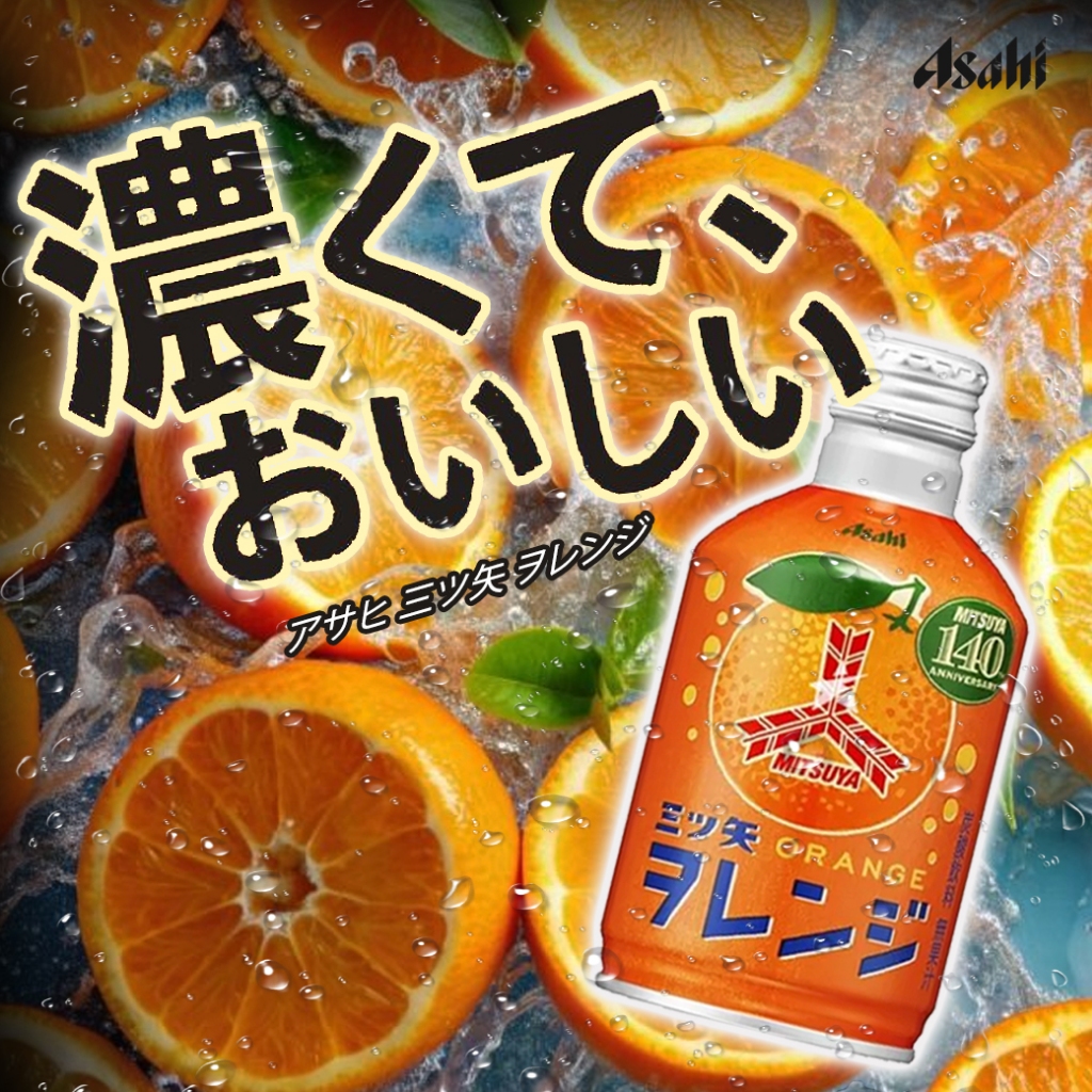 Asahi Mitsuya Orange Cider アサヒ 三ツ矢 ヲレンジ อาซาฮี น้ำโซดารสส้มพร้อมดื่ม ...