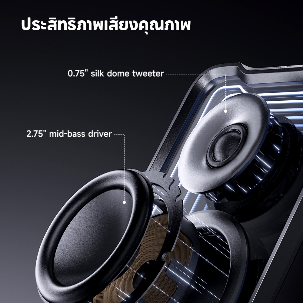 Edifier QR30 2.0 ลำโพงตั้งโต๊ะ 30W (RMS) Bluetooth V5.4 เอฟเฟกต์แสงได ...