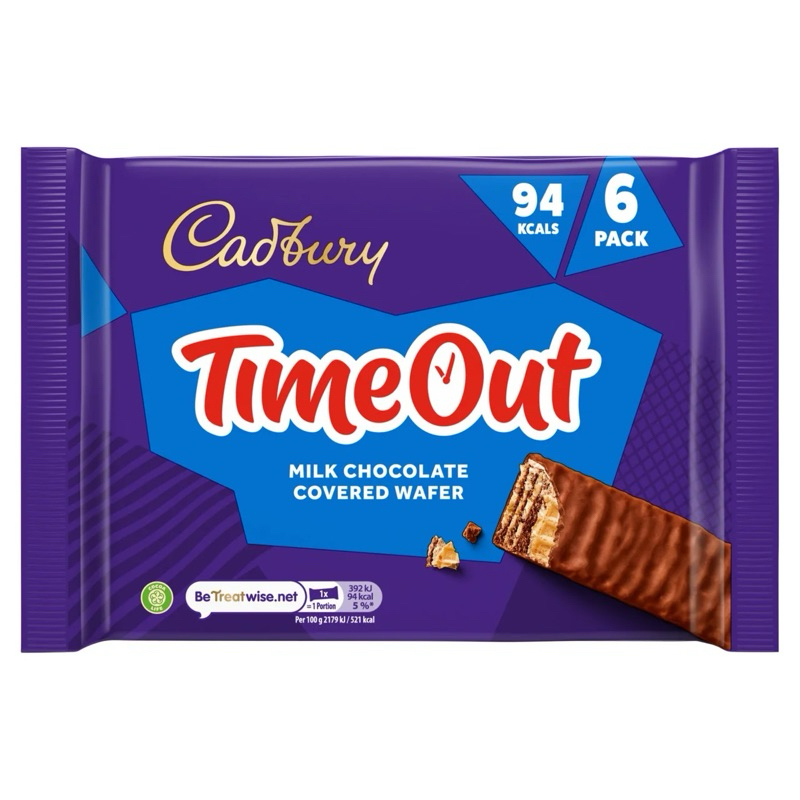 Cadbury Timeout Wafer Chocolate Biscuit Bars 6 Pack | Shopee Thailand