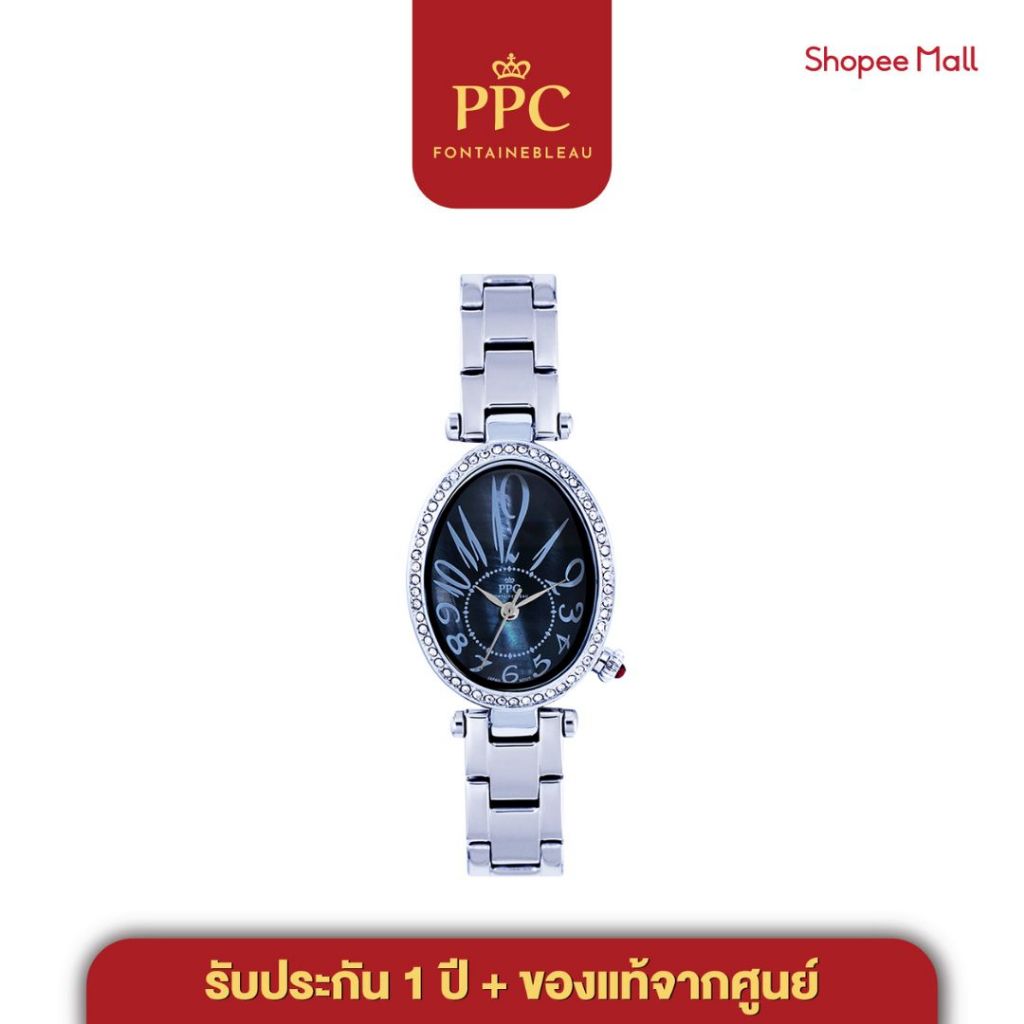 [สินค้าใหม่] PPC-EA09 นาฬิกาข้อมือผู้หญิง หน้าปัดประดับเพชร ประกัน 1 ปี ...