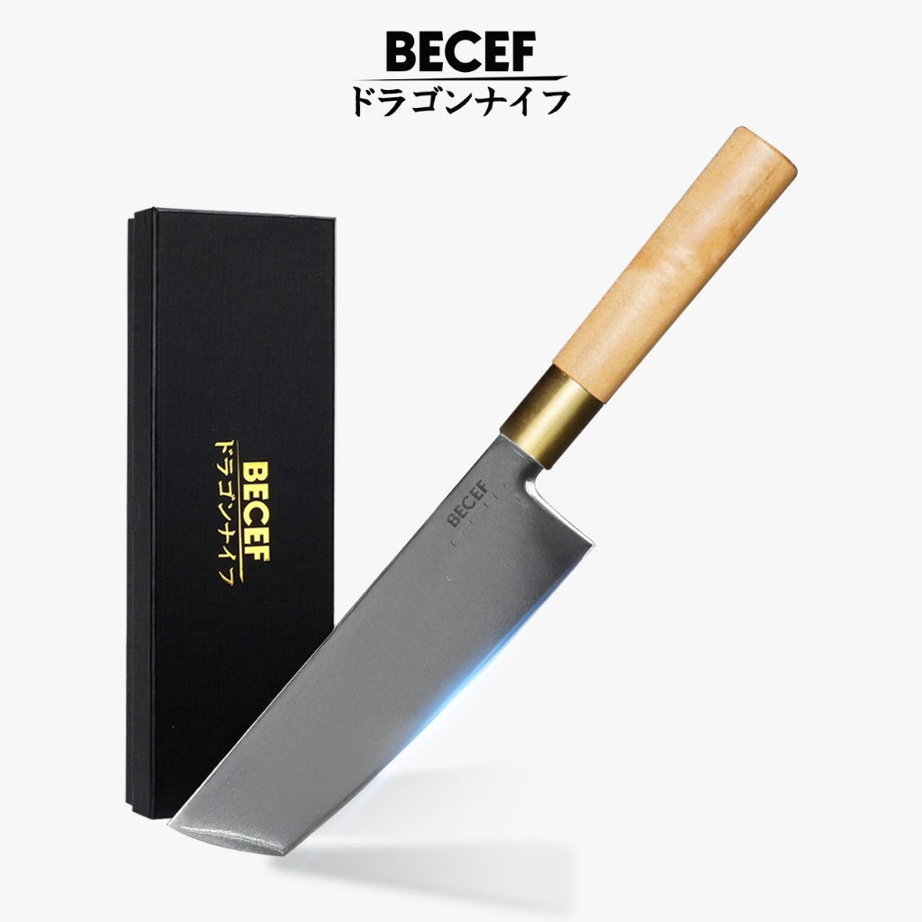 BECEF มีดทำครัว Nakiri มีดเตรียมครัว ขัดเงาพิเศษ รุ่น-01 มีดสแตนเลสเกรด ...