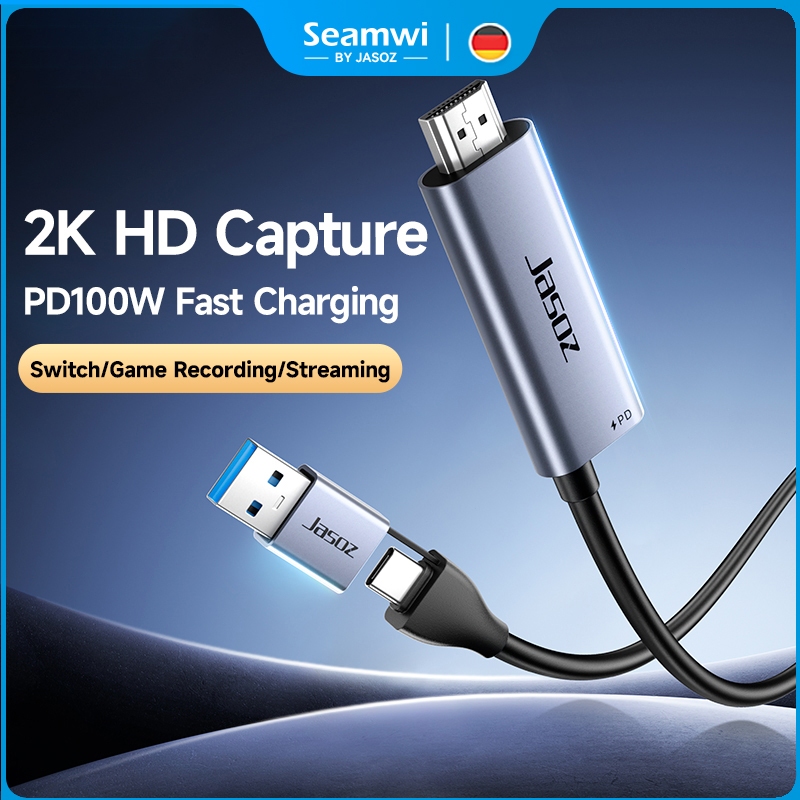 ⚡COD⚡Seamwi การ์ดจับภาพวิดีโอ Video Capture Cable USB/Type-C PD100W ...