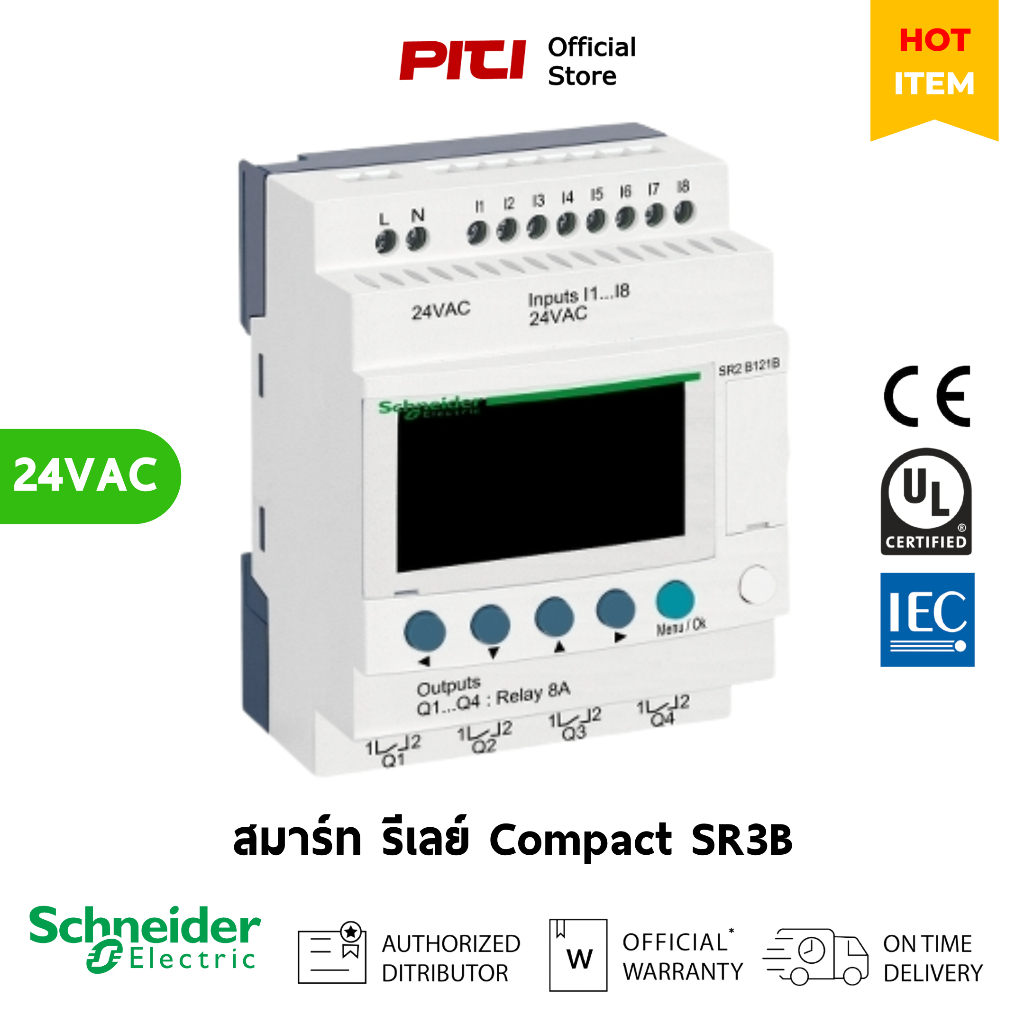 Schneider Smart Relay SR3B101B 24VAC 10 I/O Modular Smart Relay Zelio ...