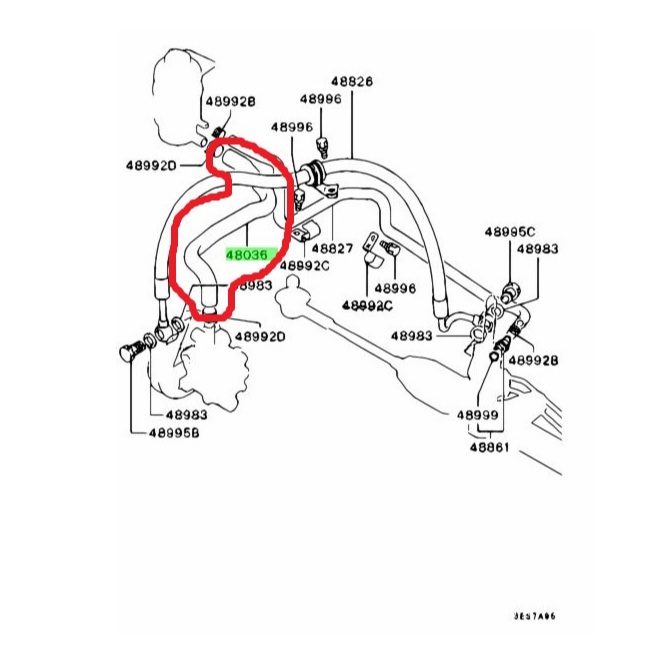 ท่อเพาเวอร์ MITSUBISHI LANCER CEDIA CS3 CS5 CS9 20005-2007 4G18 1.6 ...