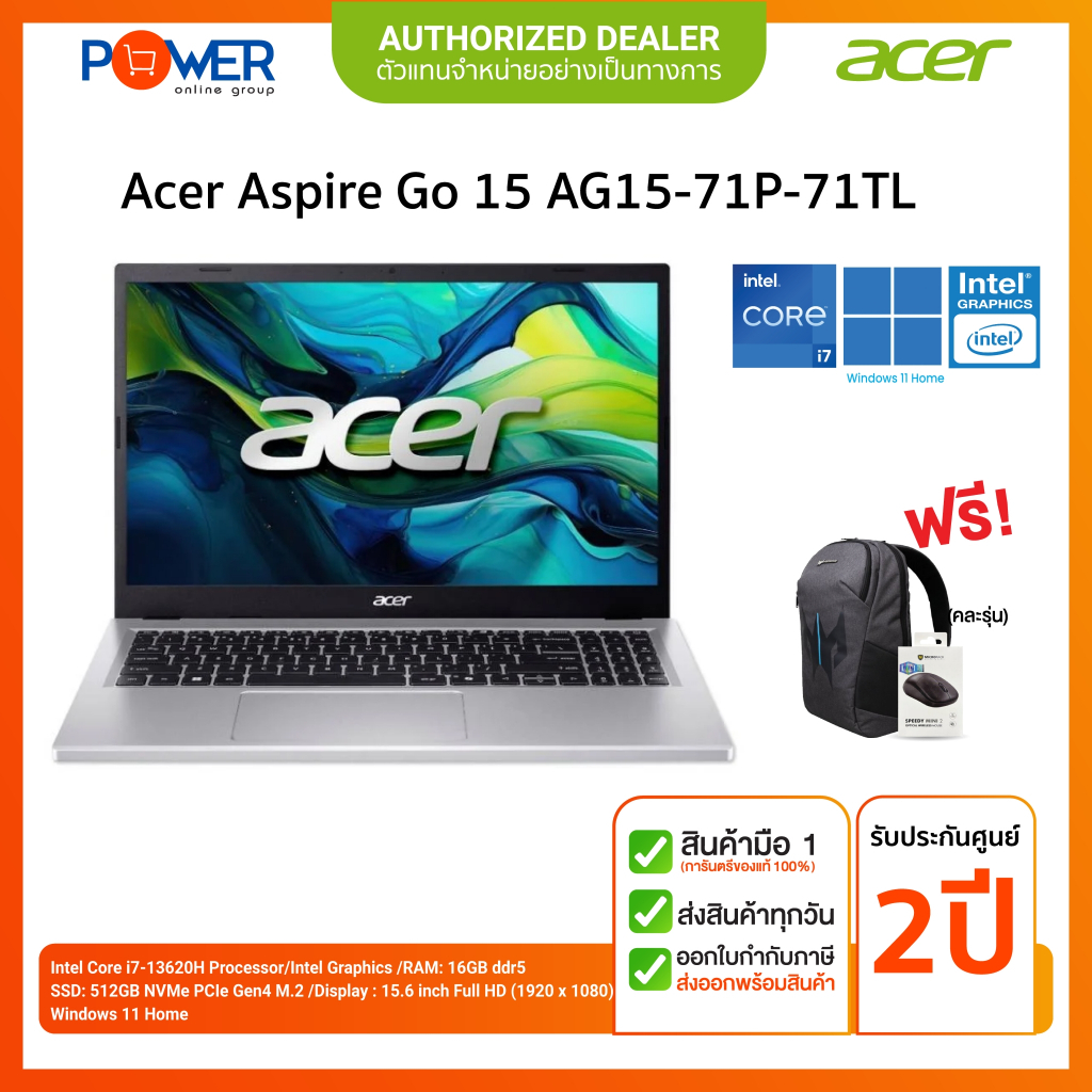 Acer Notebook Aspire Go 15 AG15-71P-71TL Intel Core i7-13620H/16GB ...