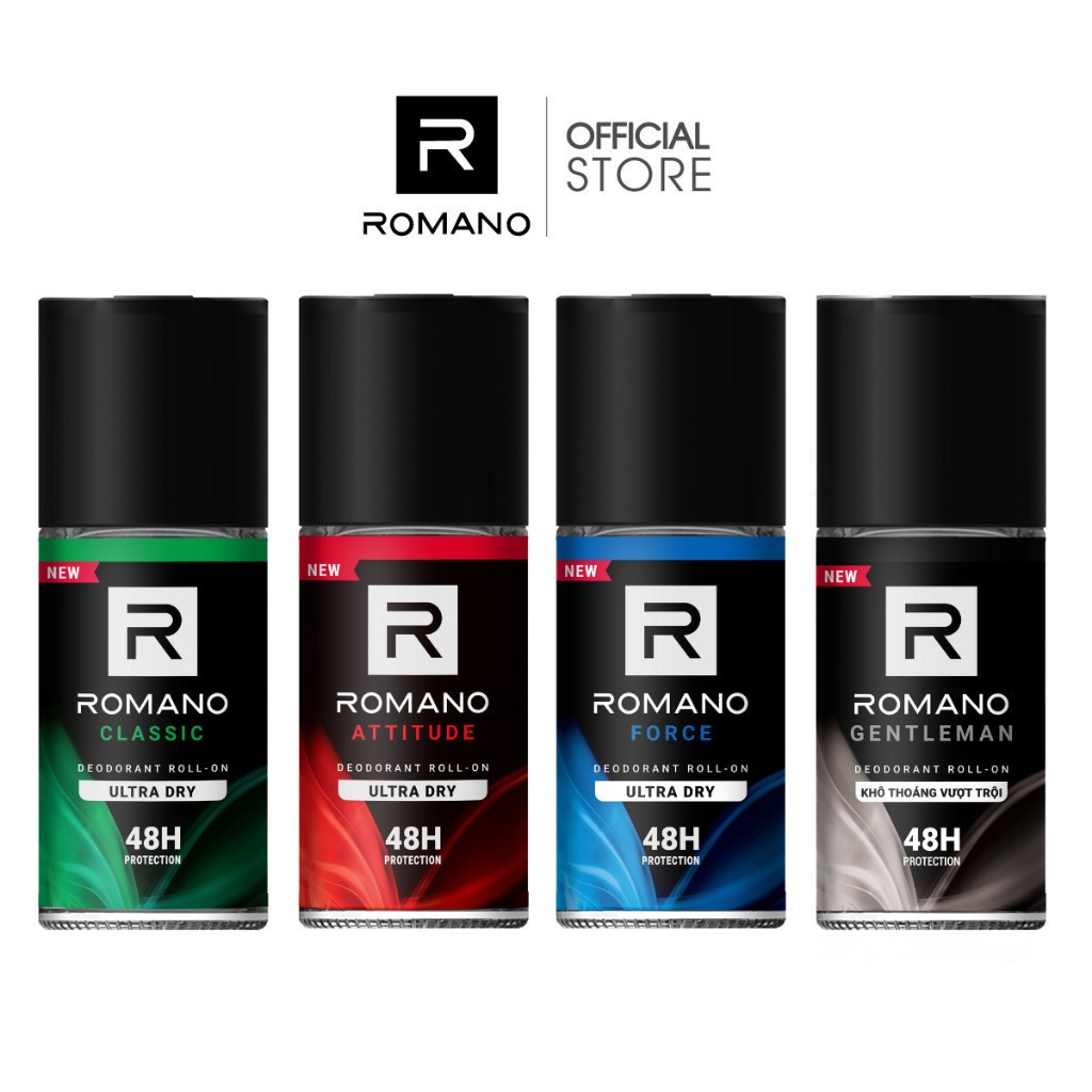 [เซต 4 ชิ้น] ROMANO ROLL ON 50ML โรมาโน่ โรลออน50 มล.X4 ( ฟอร์ซ 50มล ...