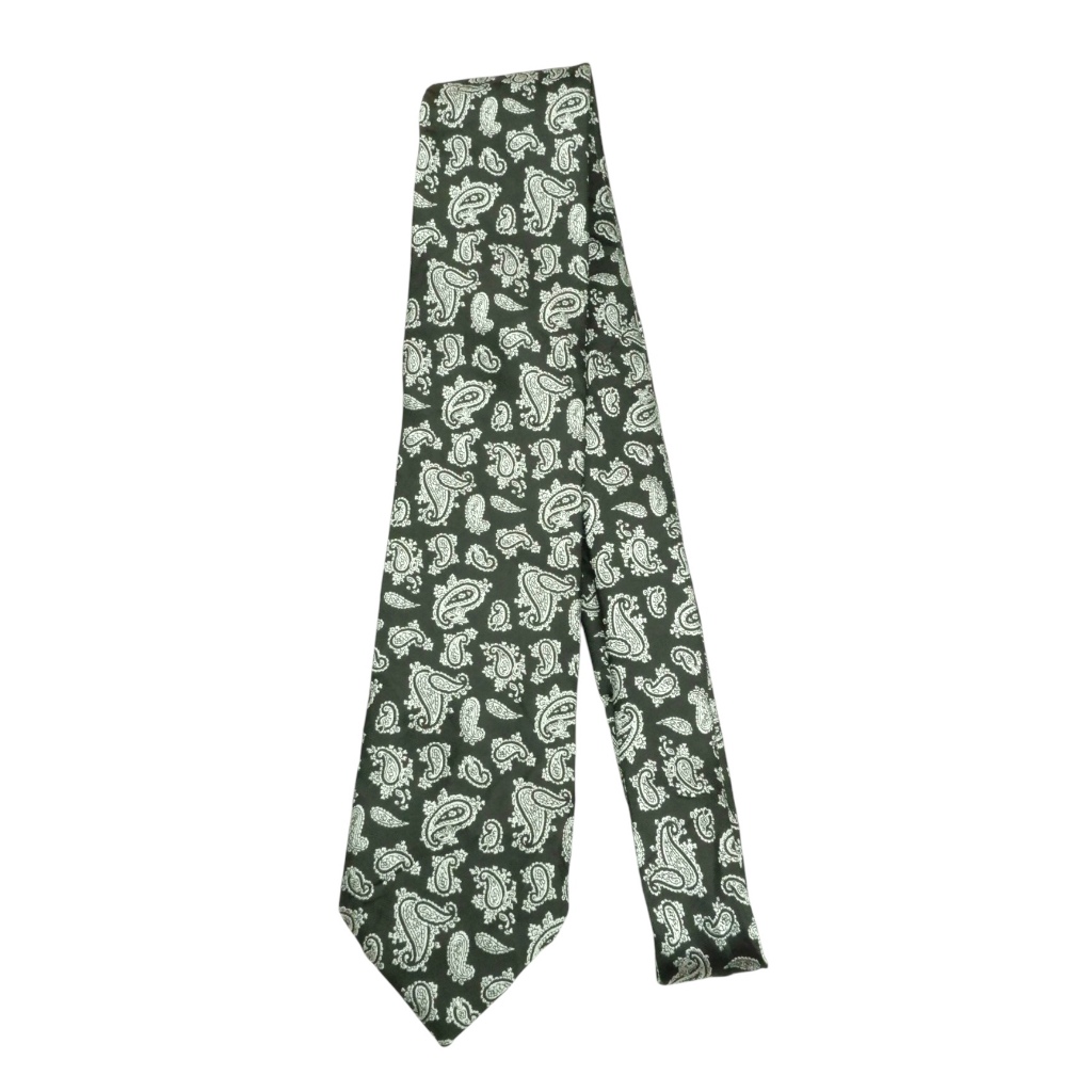 เนคไทแบรนด์เนม Necktie Brick House Polyester Black Silver Paisley China ...