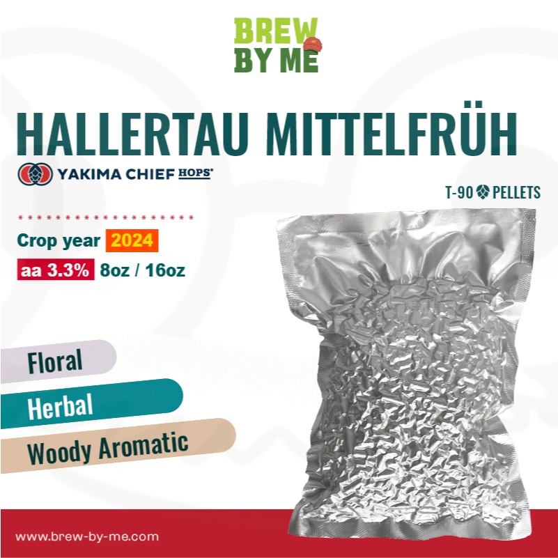 ฮอปส์ Hallertau Mittelfrüh(GR) 8ozหรือ16oz PELLET HOPS (T90) โดย Yakima ...