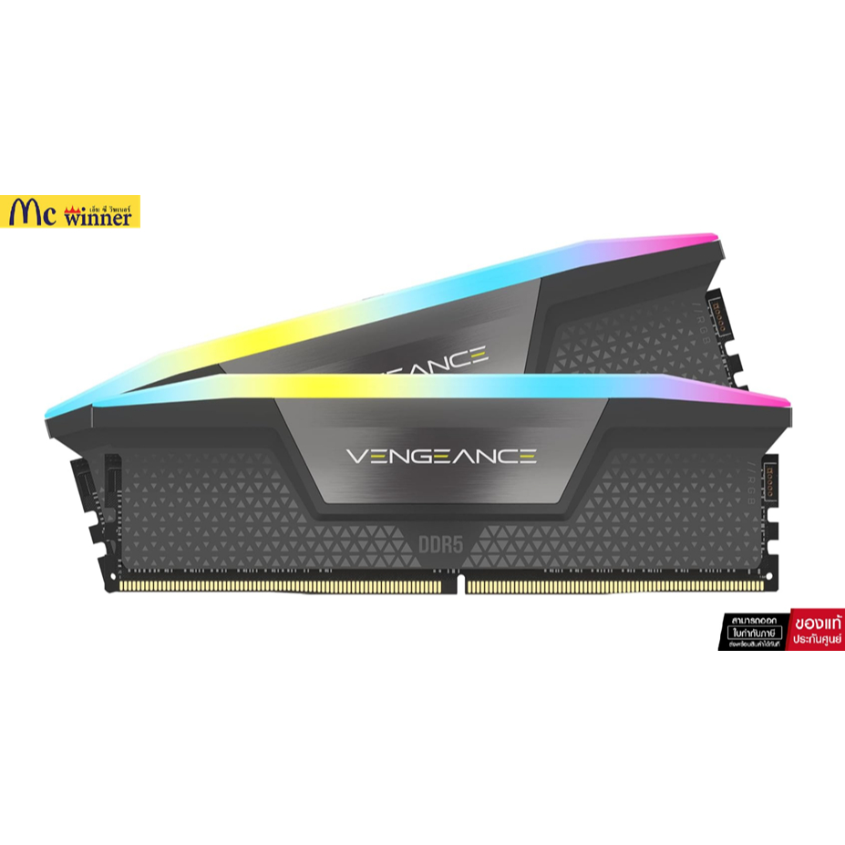 32GB (16GBx2) DDR5 6000MHz RAM (หน่วยความจำ) CORSAIR VENGEANCE RGB DDR5 ...