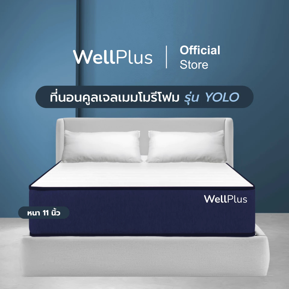WellPlus ที่นอนคูลเจลเมมโมรี่โฟมผสานชาโคล รุ่น YOLO หนา 11 นิ้ว เย็นสบาย สัมผัสแน่น ระบายอากาศ ...