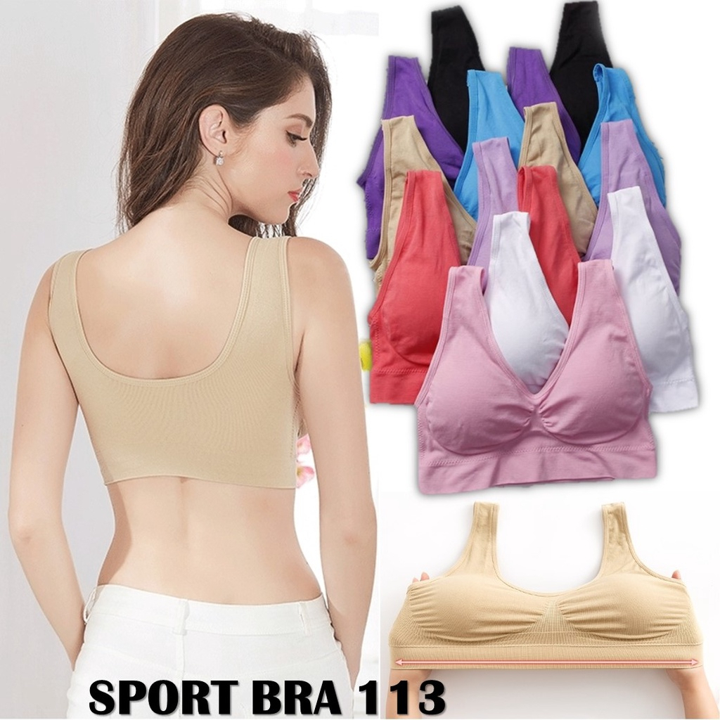 SB-113 ⚡️SALE⚡ เสื้อชั้นในหญิงแบบสวมไร้ขอบไร้โครง บราสุขภาพ [one online shop] | Shopee Thailand