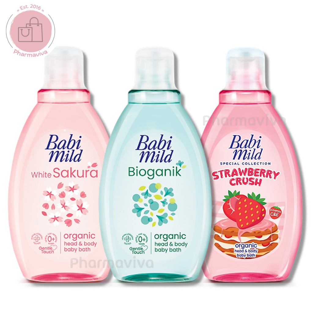 สบู่เหลวอาบสระ Babimild Organic Head&Body Baby Bath 180 ml, 380 ml เบ ...