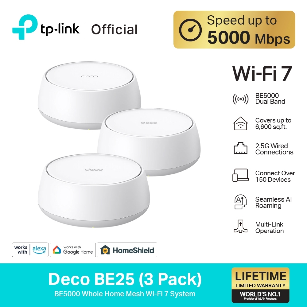 TP-Link (Deco BE25) BE5000 Whole Home Mesh Wi-Fi 7 System | Shopee Thailand
