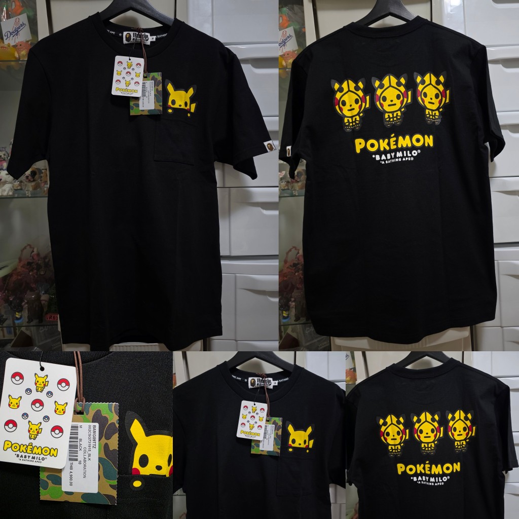 [ ของแท้ ] เสื้อยืด Bape A Bathing Ape x Pokemon งานแรร์ RARE !!! (Size ...