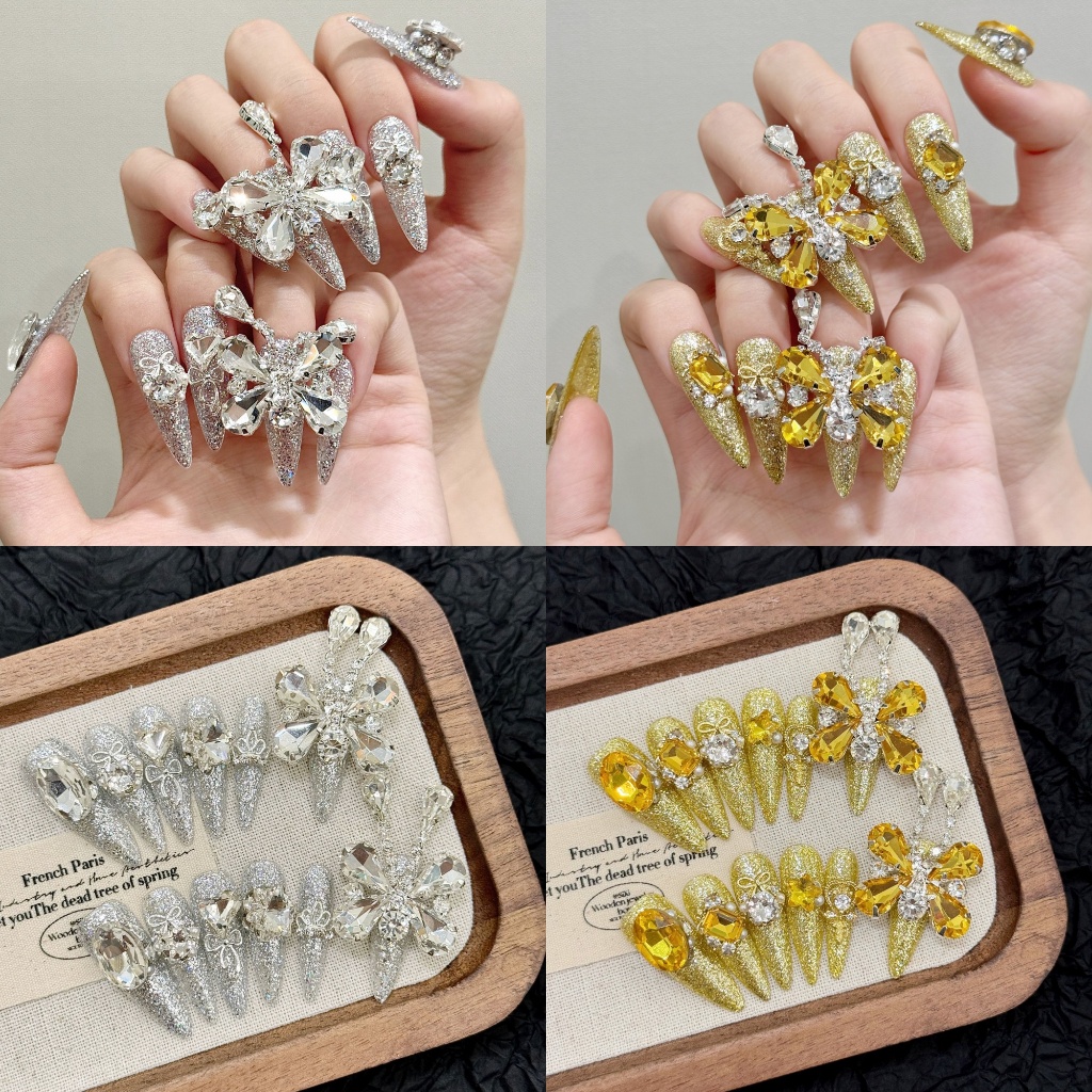 Luxnail FN75 พร้อมส่งเล็บเจลสีทองอลังการ เล็บเจลสีเงินอลังการงานอะไหล่ ...