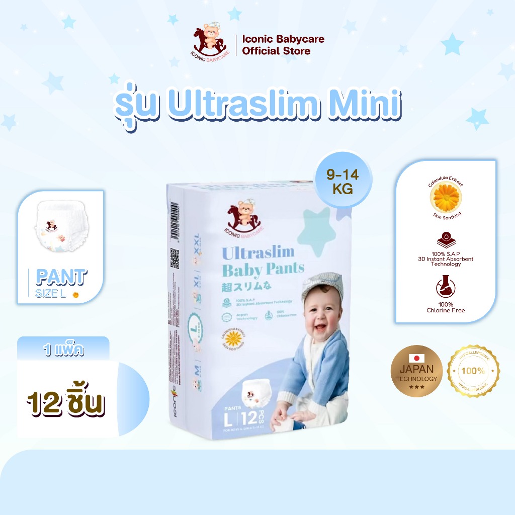 iconic babycare รุ่น Ultraslim mini แบบกางเกง 1 แพค | Shopee Thailand