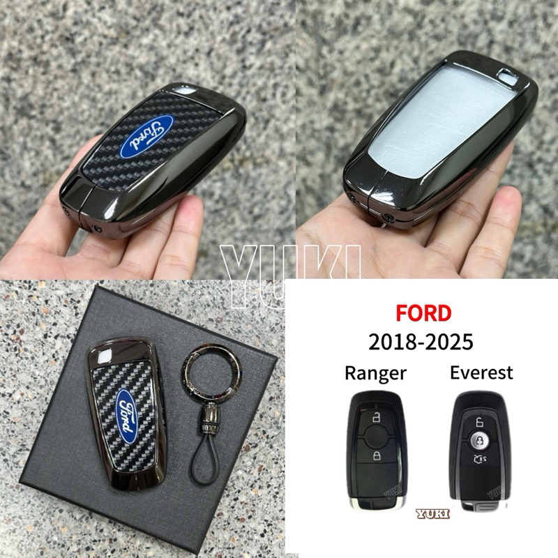 Key case FORD Ranger Everest 2018-2025 เคสโลหะเคฟล่าดำเงาเคฟล่าพร้อมพวง ...