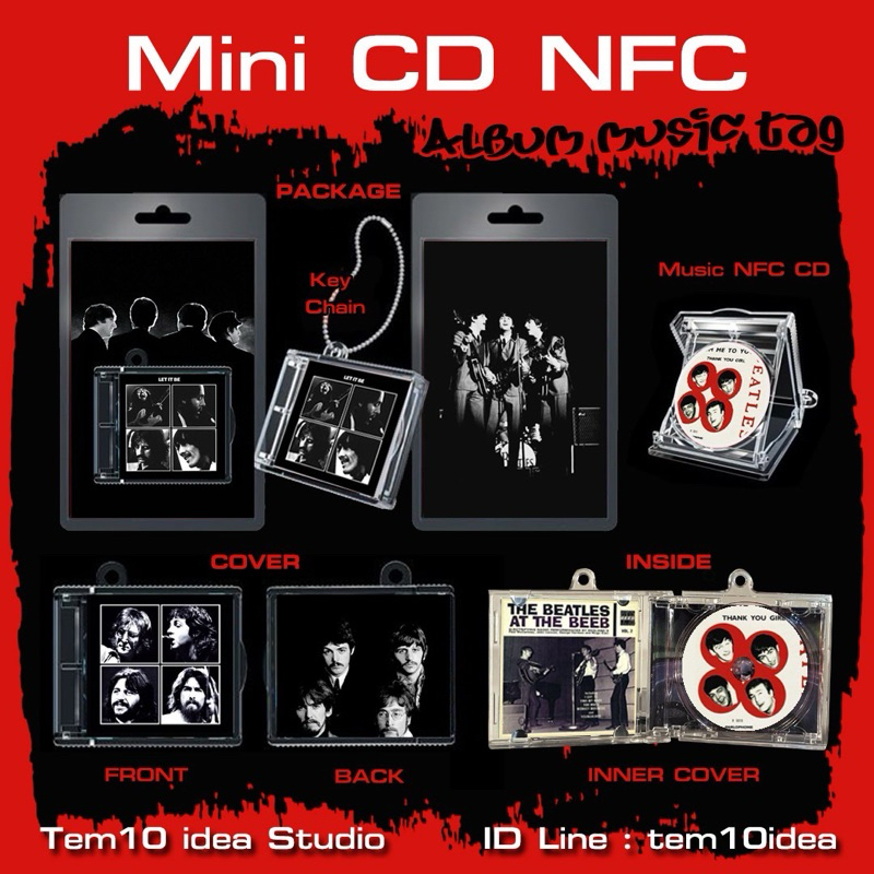 Mini CD NFC : Albumtag : Keychain .ใส่รูป เพิ่มLinkเพลง สร้างอัลบั้มส่วนตัวได้ (ผลิตตามคิว1-3วัน ...