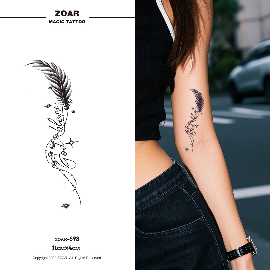 ZOAR-693 tattoo ดอกไม้เอวเซ็กซี่ สติ๊กเกอร์รอยสักสมุนไพร กันน้ำ กันรอย ...