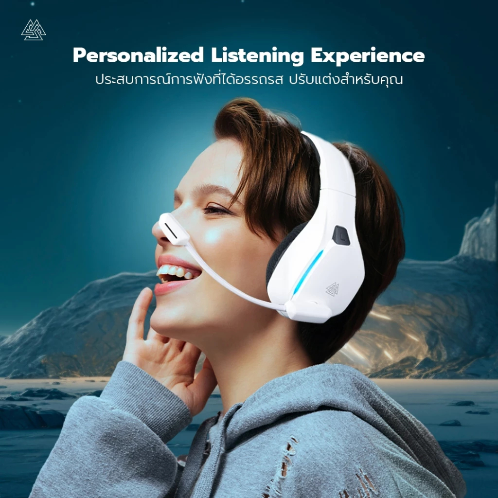 หูฟังเกมมิ่งไร้สาย EGA TYPE H17 Gaming Headset เชื่อมต่อได้ 3 โหมด ...