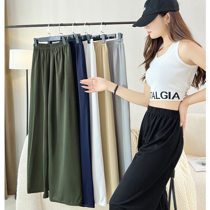 พร้อมส่งในไทย ** กางเกงเอวยางยืด กางเกงขายาวผู้หญิง ผ้านิ่มใส่สบาย K77 | Shopee Thailand