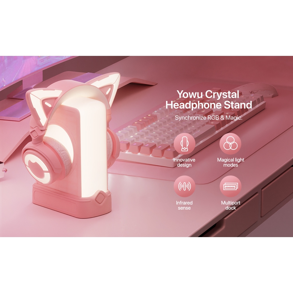 สินค้ามือสอง ขาตั้งหูฟัง Crystal Headphone Stand Pink | Shopee Thailand