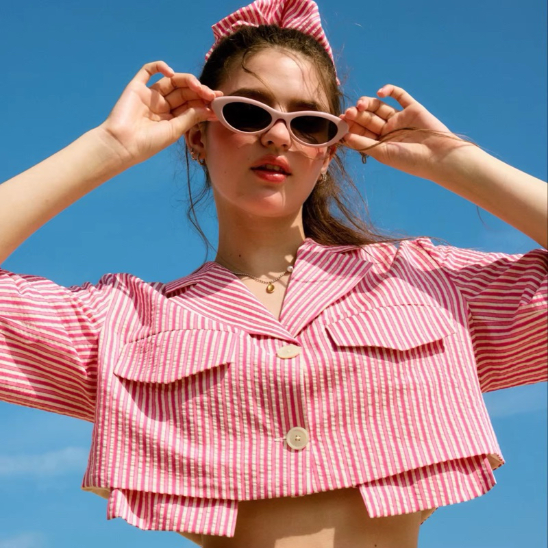 ส่งต่อเสื้อ lookbooklookbook รุ่น ruby top สีชมพู raspberry stripe (New ...